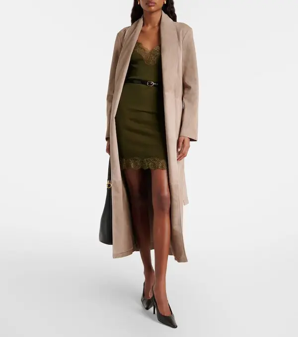 Nour Hammour Gallery Suede Coat