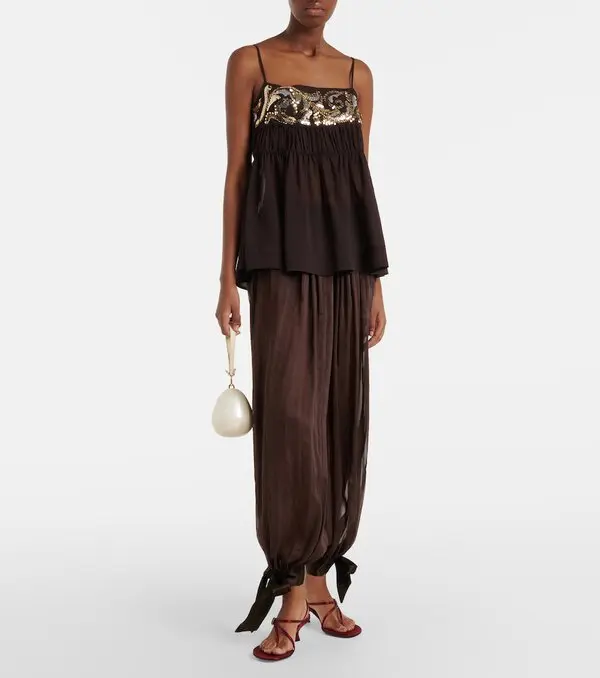 XU ZHI Sequined Chiffon Top