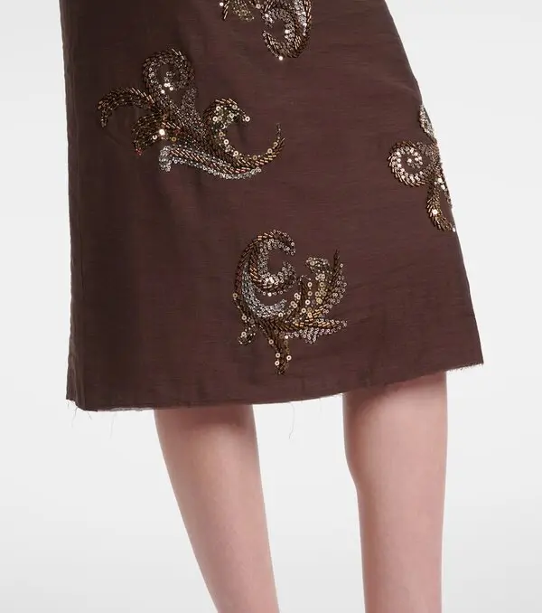 XU ZHI Sequined Midi Skirt