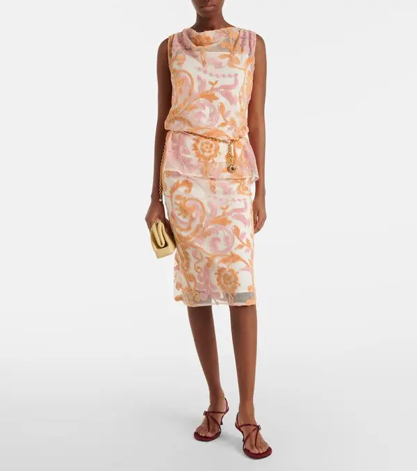 XU ZHI Embroidered Point D'esprit Top