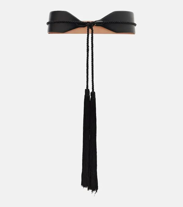 Alaïa Tassel-trimmed Leather Belt - Black