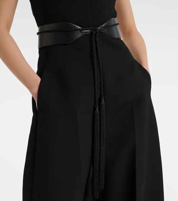Alaïa Tassel-trimmed Leather Belt - Black