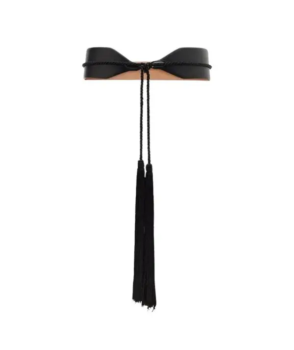 Alaïa Tassel-trimmed Leather Belt - Black