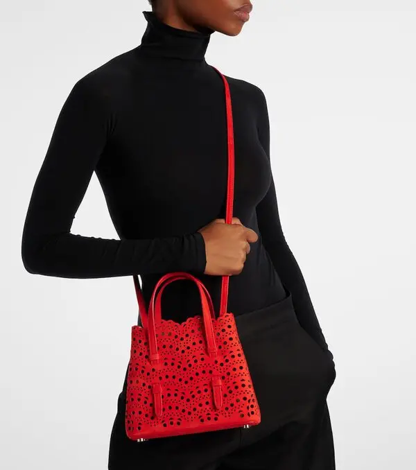 Alaïa Mina 20 Vienne Leather Tote Bag - Red