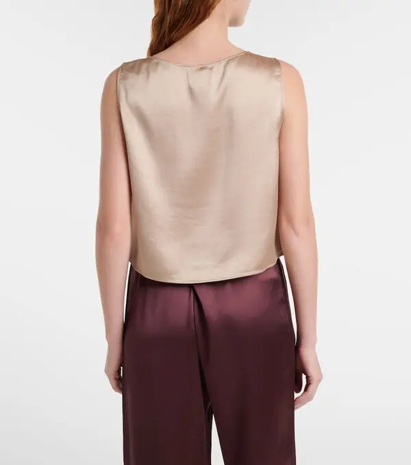 LESET Barb Satin Top - Beige