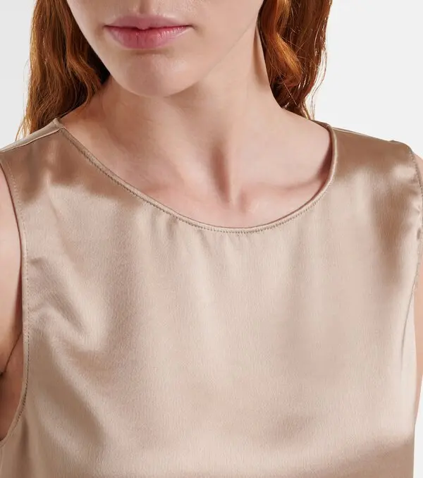 LESET Barb Satin Top - Beige