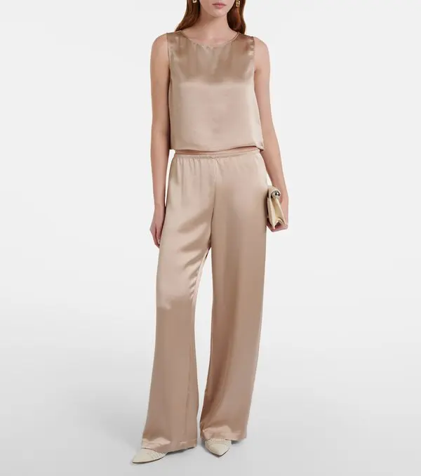 LESET Barb Satin Top - Beige