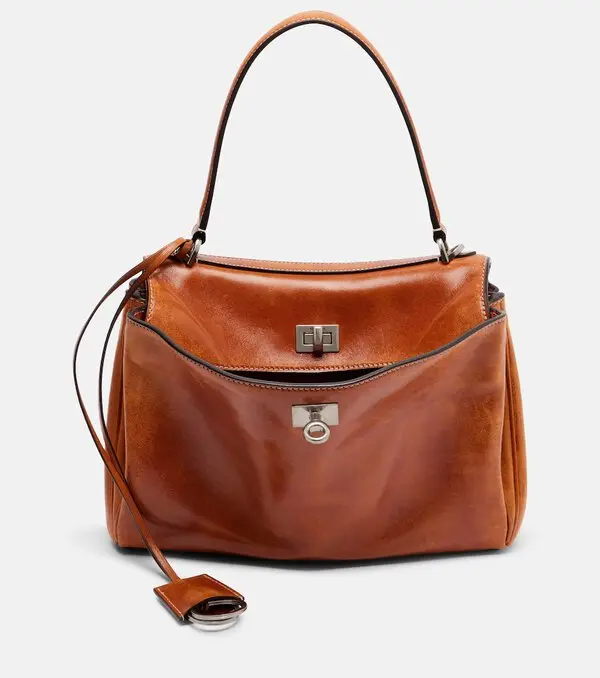 Balenciaga Rodeo Medium Leather Top-handle Bag - Brown