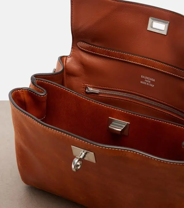 Balenciaga Rodeo Medium Leather Top-handle Bag - Brown