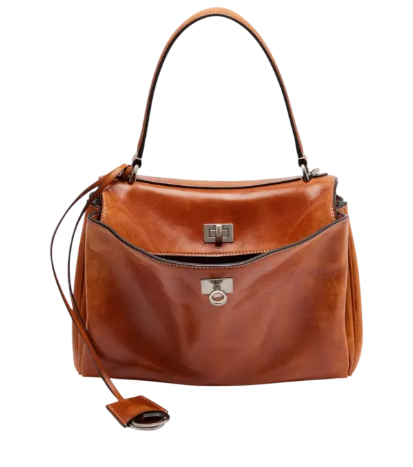 Balenciaga Rodeo Medium Leather Top-handle Bag - Brown