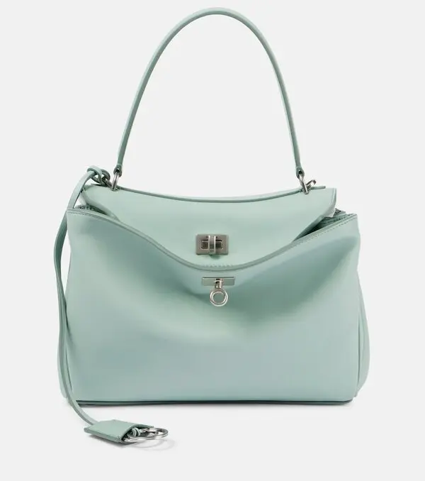 Balenciaga Rodeo Medium Leather Top-handle Bag - Green