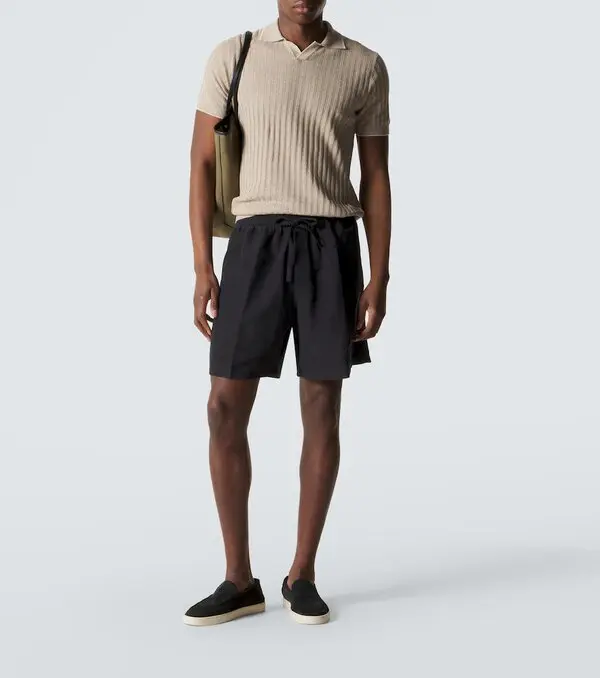 Fedeli Soul Linen And Cotton Polo Shirt