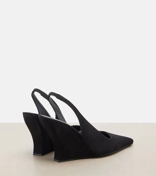 Alaïa Suede Wedge Slingback Pumps