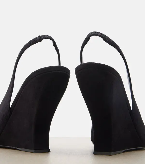 Alaïa Suede Wedge Slingback Pumps
