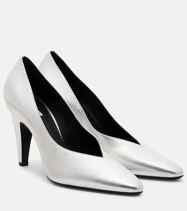 Alaïa Metallic Leather Pumps - Silver