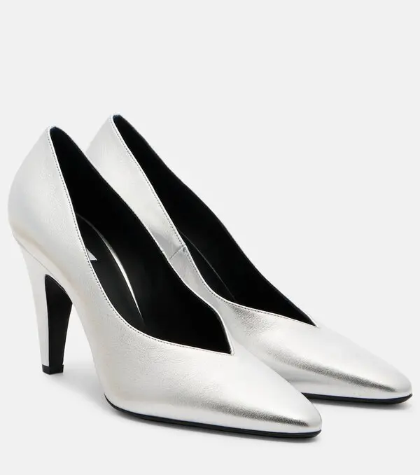 Alaïa Metallic Leather Pumps - Silver