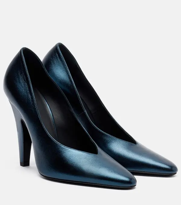 Alaïa Cone Leather Pumps - Blue