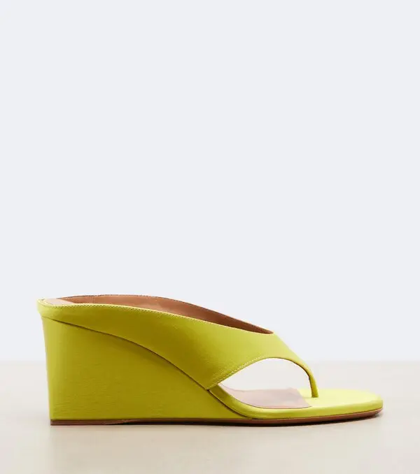 Alaïa Cube Thong Wedge Sandals - Yellow