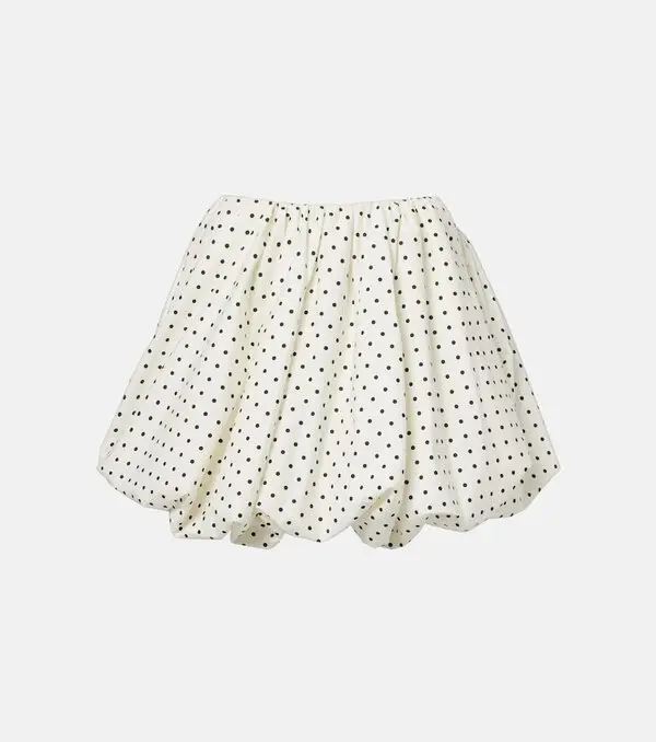 ROTATE BY BIRGER CHRISTENSEN Balloon Polka-dot Poplin Miniskirt - White