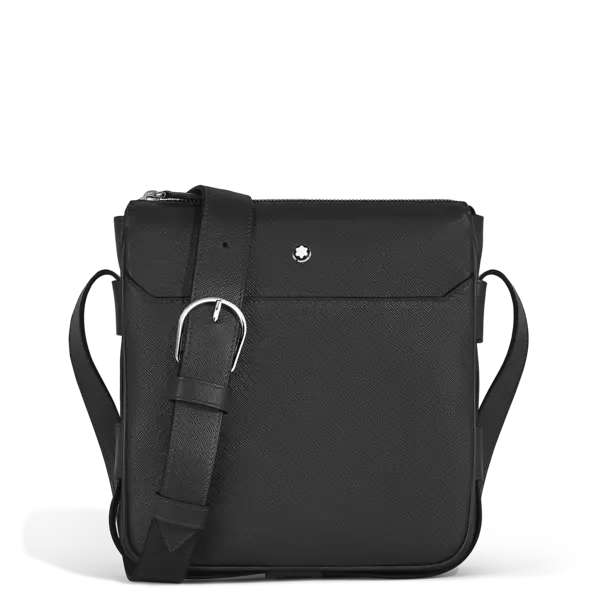 Montblanc Vertical Belt Messenger Bag In Sartorial Leather - Black