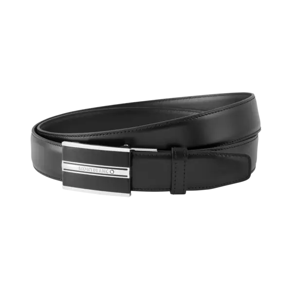 Montblanc 30 Mm Saffiano Printed Leather Belt - Black