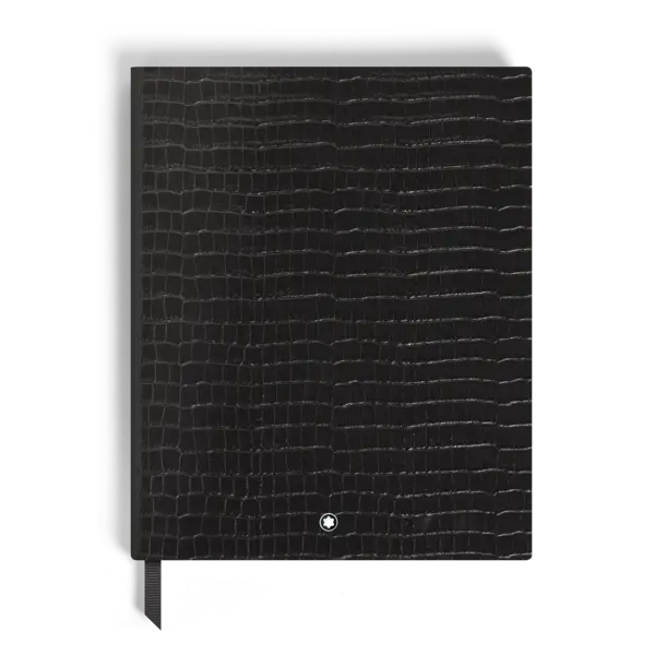 Montblanc Notebook Large, Crocoembossed Leather, Lined Pages - Black