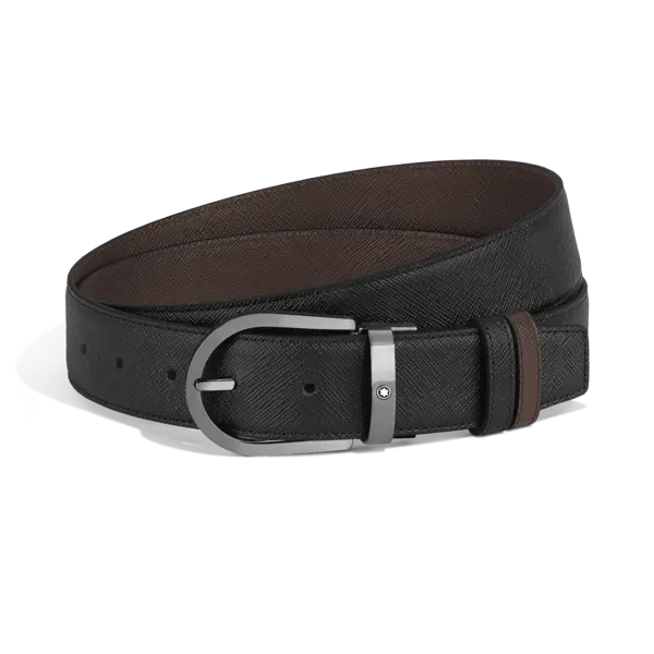 Montblanc Horseshoe Mm Reversible Belt - Black