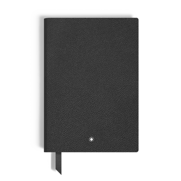 Montblanc Medium Notebook In Grain Leather, Lined Pages - Black