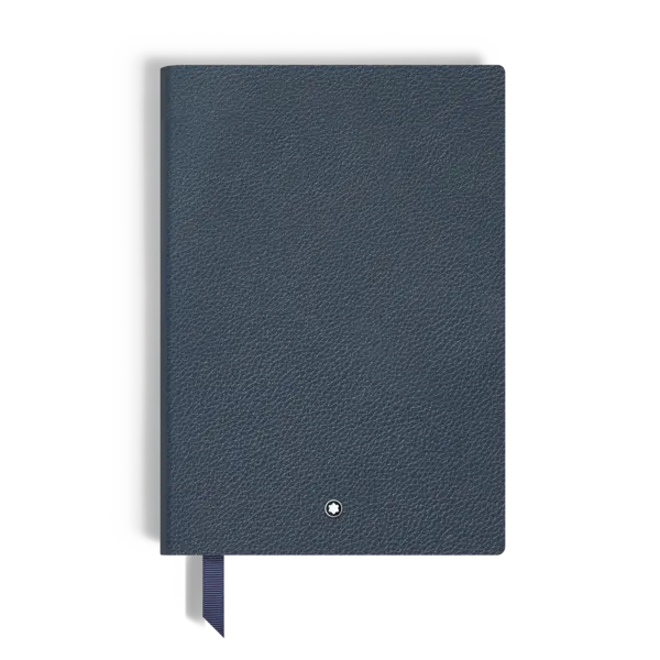Montblanc Medium Notebook In Grain Leather, Lined Pages - Blue