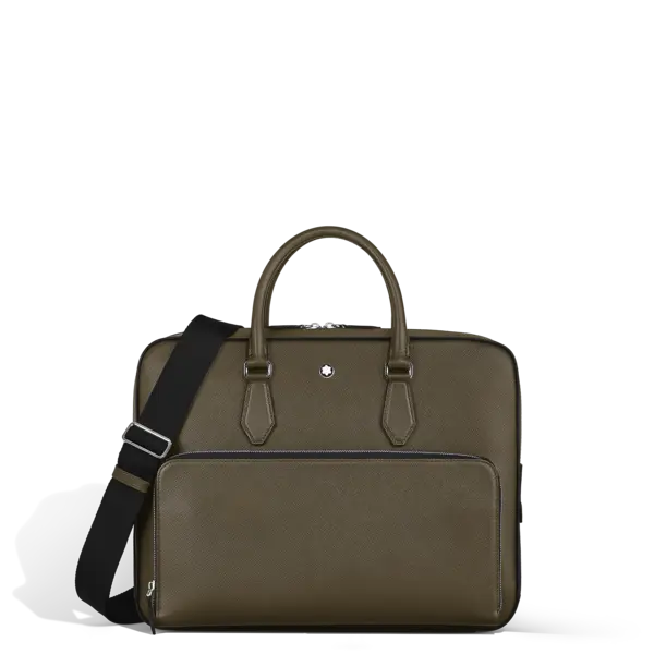 Montblanc Medium Briefcase With Pocket - Khaki