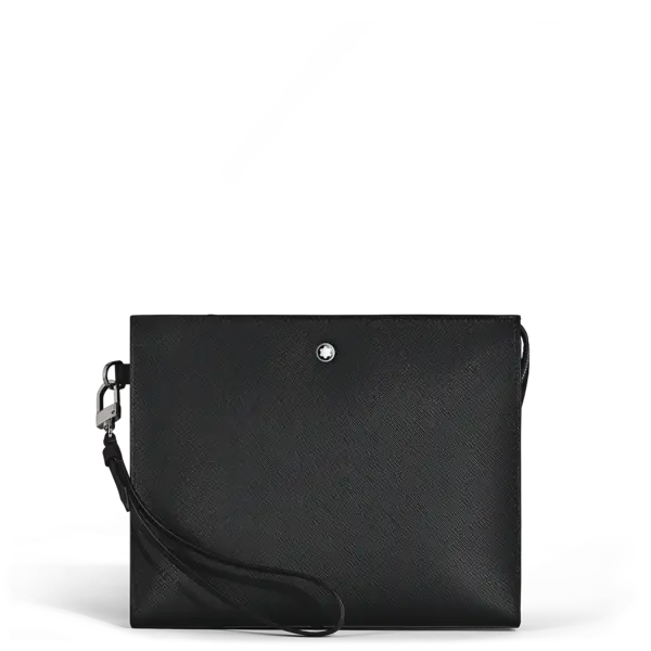 Montblanc Sartorial Leather Clutch With Detachable Handle - Black