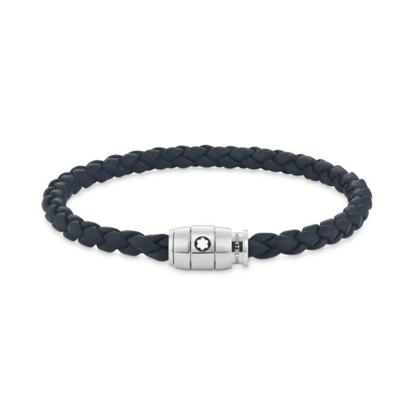 Montblanc Braided Leather Bracelet - Blue