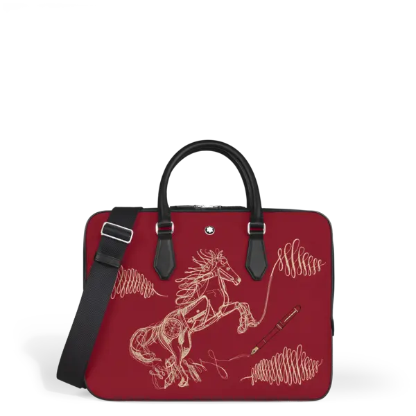Montblanc Thin Document Case With Embroidery - Red