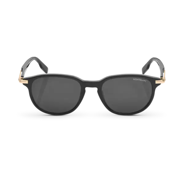 Montblanc Squared Sunglasses With Clip Detail - Black