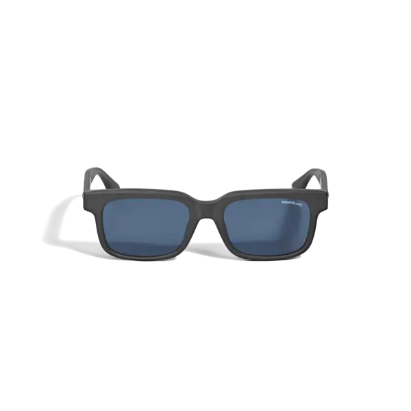 Montblanc Squared Sunglasses With Clip Detail - Black
