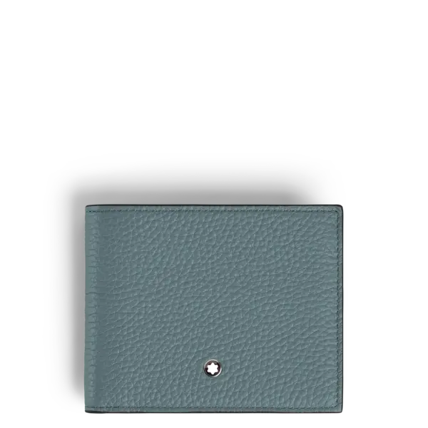 Montblanc Wallet 6cc In Grain - Frosted Blue