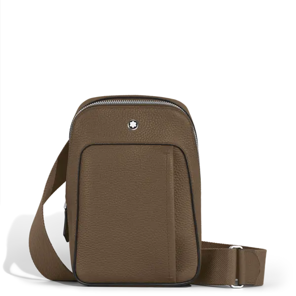 Montblanc Companion Small Onbody Bag In Grain Leather - Noisette