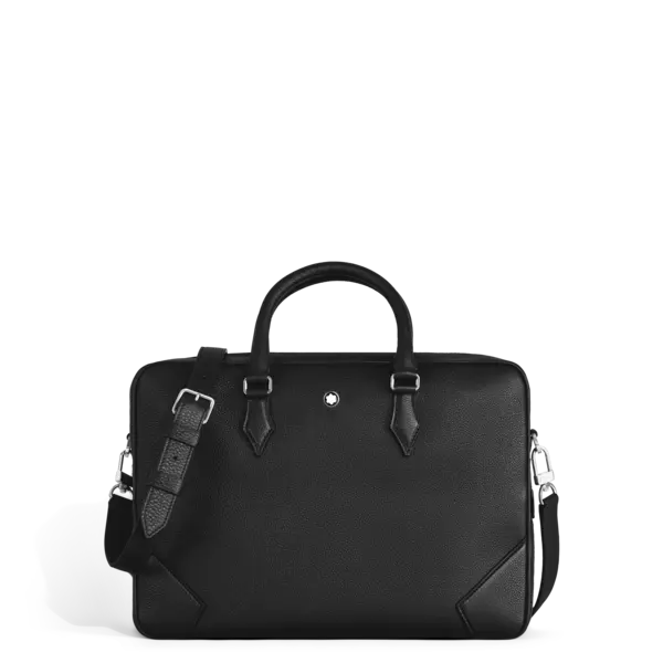 Montblanc Medium Briefcase In Grain - Black