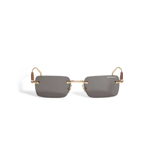 Montblanc Squared Sunglasses With Gold-tone Metal Frame - One-color