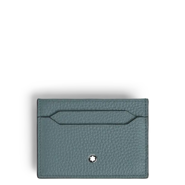 Montblanc Card Holder 5cc In Grain - Frosted Blue