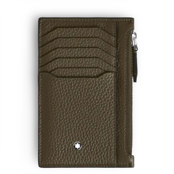 Montblanc Grain Card Holder 8cc With Zip - Khaki