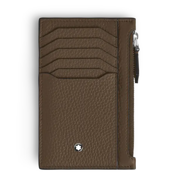 Montblanc Grain Card Holder 8cc With Zip - Noisette