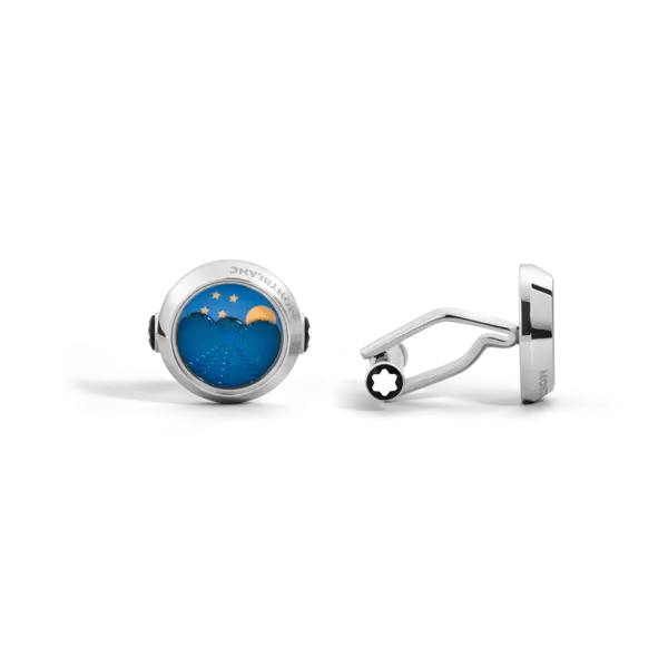 Montblanc Cufflinks With Moonphase Movement - Blue