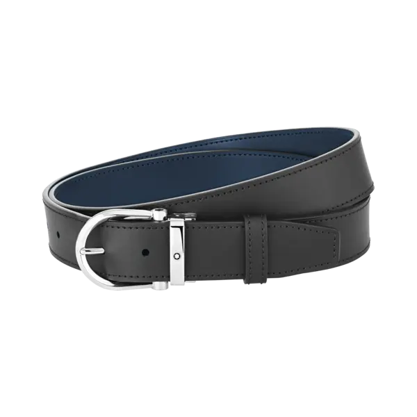Montblanc Horseshoe Buckle Reversible Belt - Blue-black (permanent, Ferro-gallic Content)