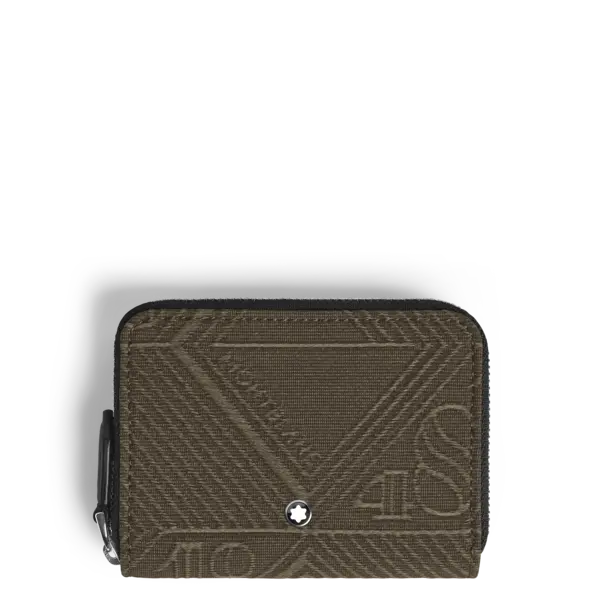 Montblanc 4810 Jacquard Mini Wallet 2cc With Zip - Khaki