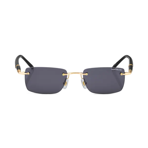 Montblanc Rectangular Rimless Sunglasses - Gold
