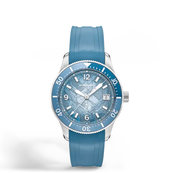 Montblanc Iced Sea Automatic Date 0 Oxygen Watch - Light Blue