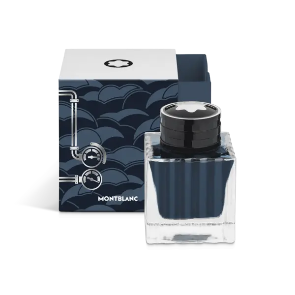 Montblanc Ink Bottle, Meisterstück Around The World In 80 Days, Coal 50ml - Blue