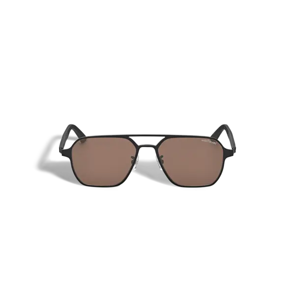 Montblanc Squared Sunglasses With Frame - Black