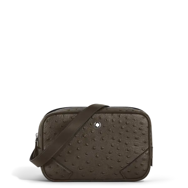 Montblanc Printed Ostrich Mini Crossbody - Khaki